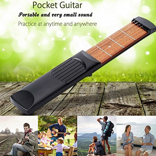 Купить Pocket Guitar 6 Fret Portable Guitar Practice Gadgets 6 Strings ...