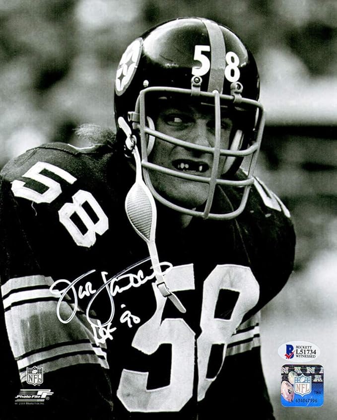Jack Lambert Signed Pittsburgh Steelers No Teeth Dracula B&W 8x10 Photo ...
