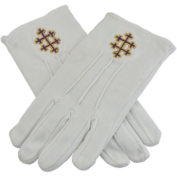 Ceremonial Lodge Gloves Order Of Eastern Star OES Masonic Cotton Gloves ...