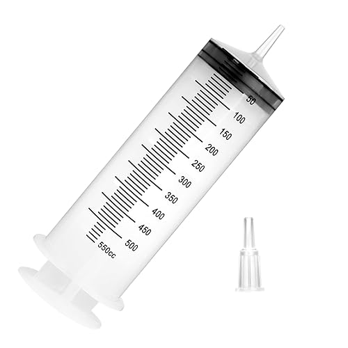 550ml Large Syringe with Tip Adapter, Sterile and Individual Sealed ...