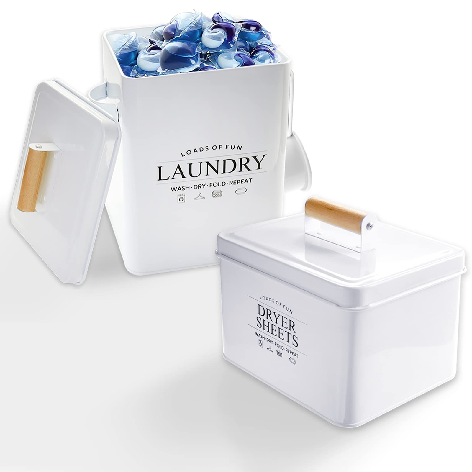 Mua Laundry Pods Container and Dryer Sheet Holder Set,Laundry Powder ...