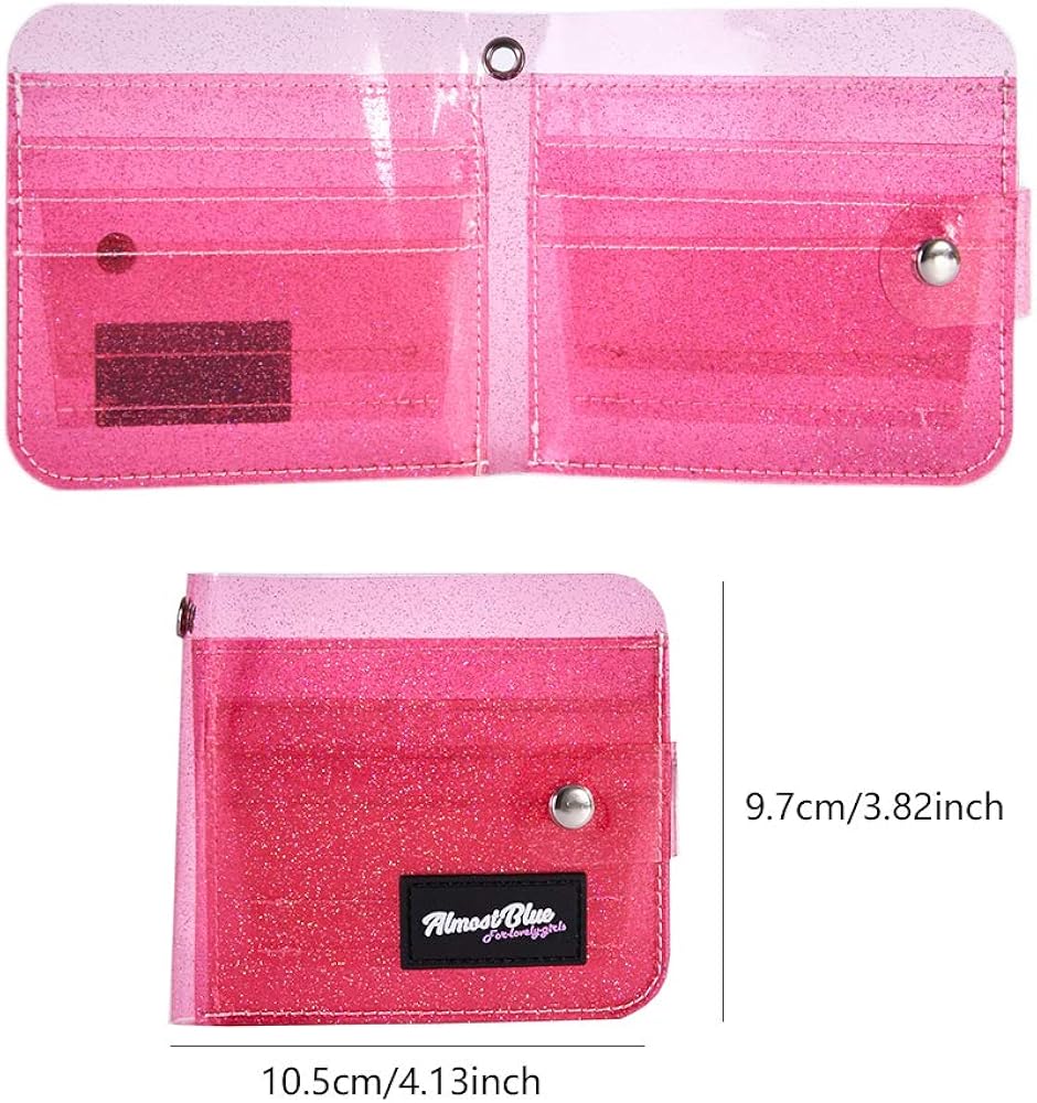 Clear Wallet Glitter Jelly Wallets Transparent Bifold Photocards Holder ...