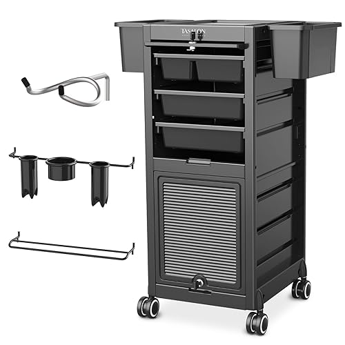 TASALON Beauty Salon Cart - Lockable Salon Trolley Cart with 6 Drawers ...