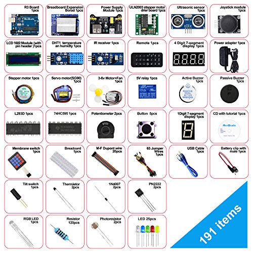 Rexqualis Super Starter Kit Based On Arduino Uno R3 With Tutorial And Controller Board