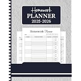 Homework Planner 2025-2026: Daily Study Notebook for Middle, High ...