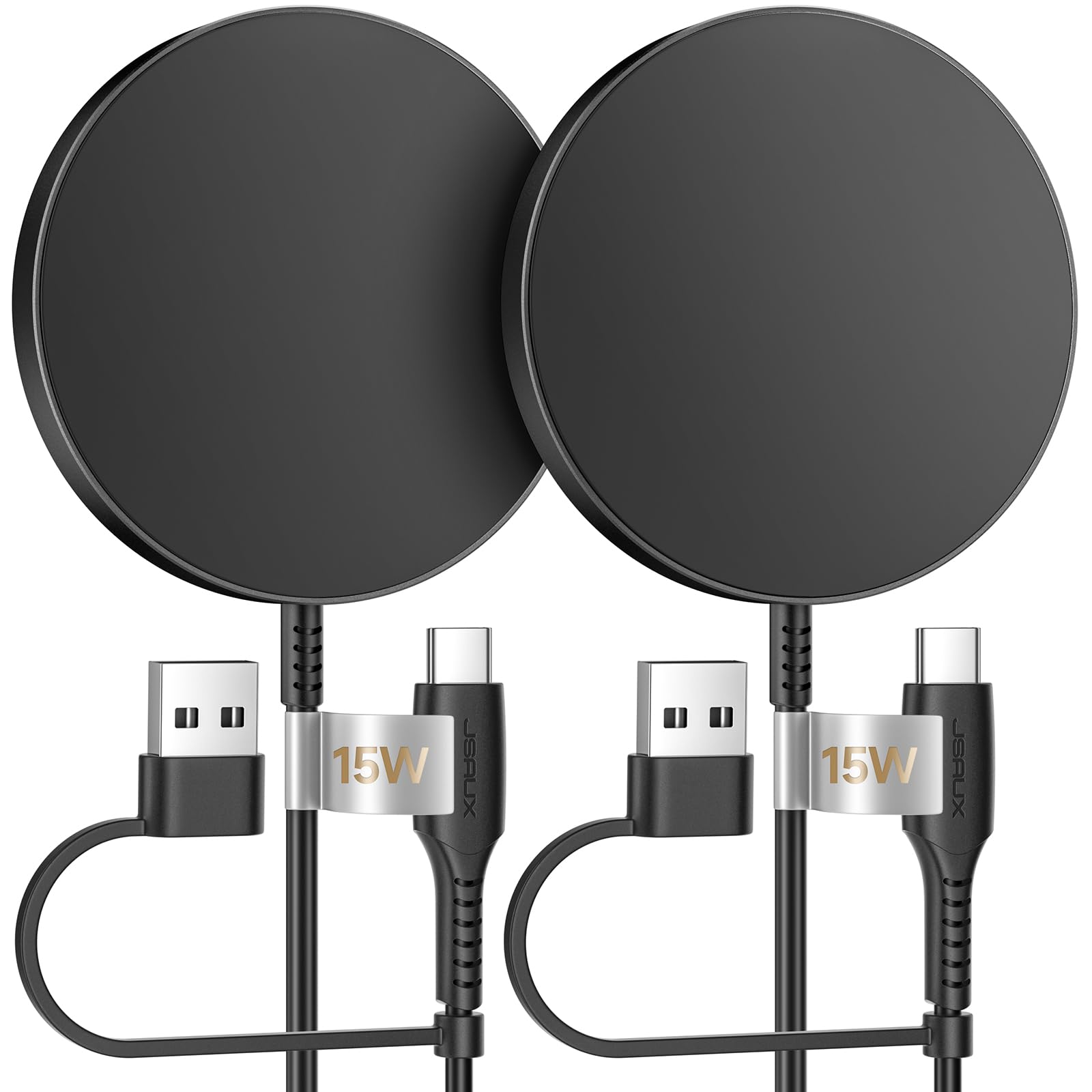 JSAUX 15W MagSafe Magnetic Wireless Charger 2-Pack Fast Charging ...