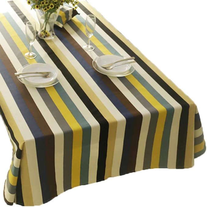 Amazon.com: CJ Fashion Striped Tablecloths Weights for Rectangle Dining ...