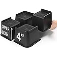 Amazon.com: Sunifier Bed Risers 4 inch Heavy Duty 4 Pack, L Shape ...