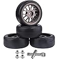 Amazon.com: AllinRC PreGlued Aluminum 12mm Hex Wheel Rims Metal and 2.56" Rubber Tires for 1/10 ...