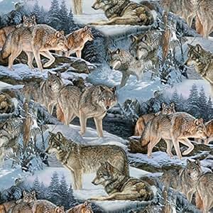 Amazon.com: Wolves Fleece Fabric By The Yard (Anti-Pill)