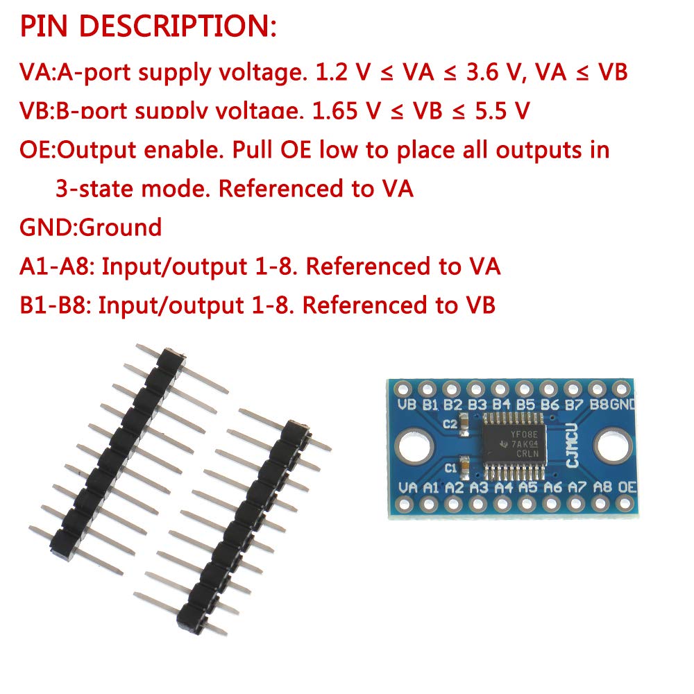 6pcs TXS0108E 8 Channel Logic Level Converter Module 8-Bit 8 CH Logic ...