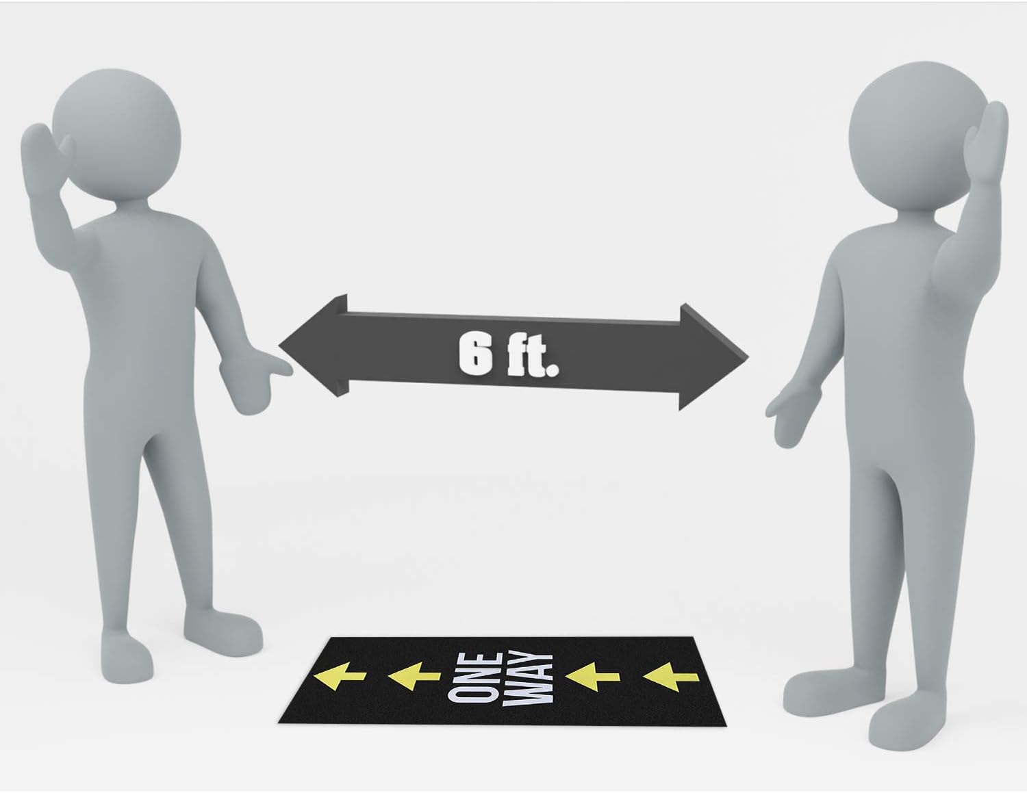 15 Pieces Adhesive One Way Floor Sign Social Distance Floor Decals ...