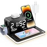 Amazon.com: BezosMax 7 in 1 Charging Station with Clock, Wireless ...