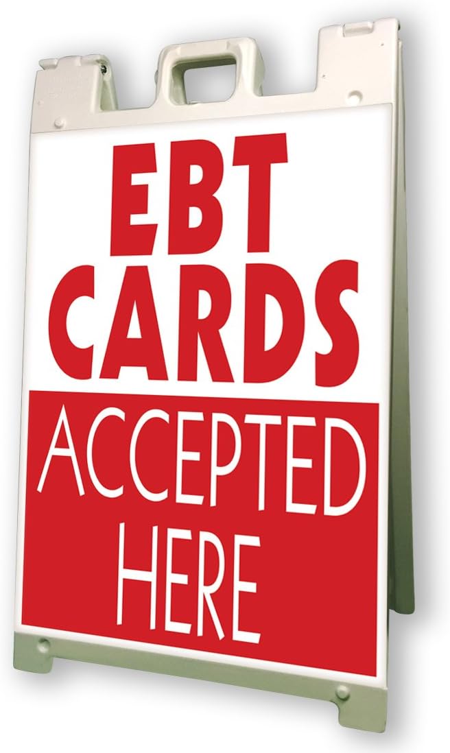 Amazon.com : EBT Cards Accepted Here Sidewalk A Frame 24"x36" Outdoor ...