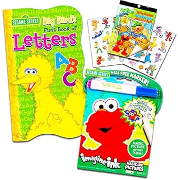 Amazon.com: Sesame Street Elmo Coloring Book Set with Stickers (2 Book ...