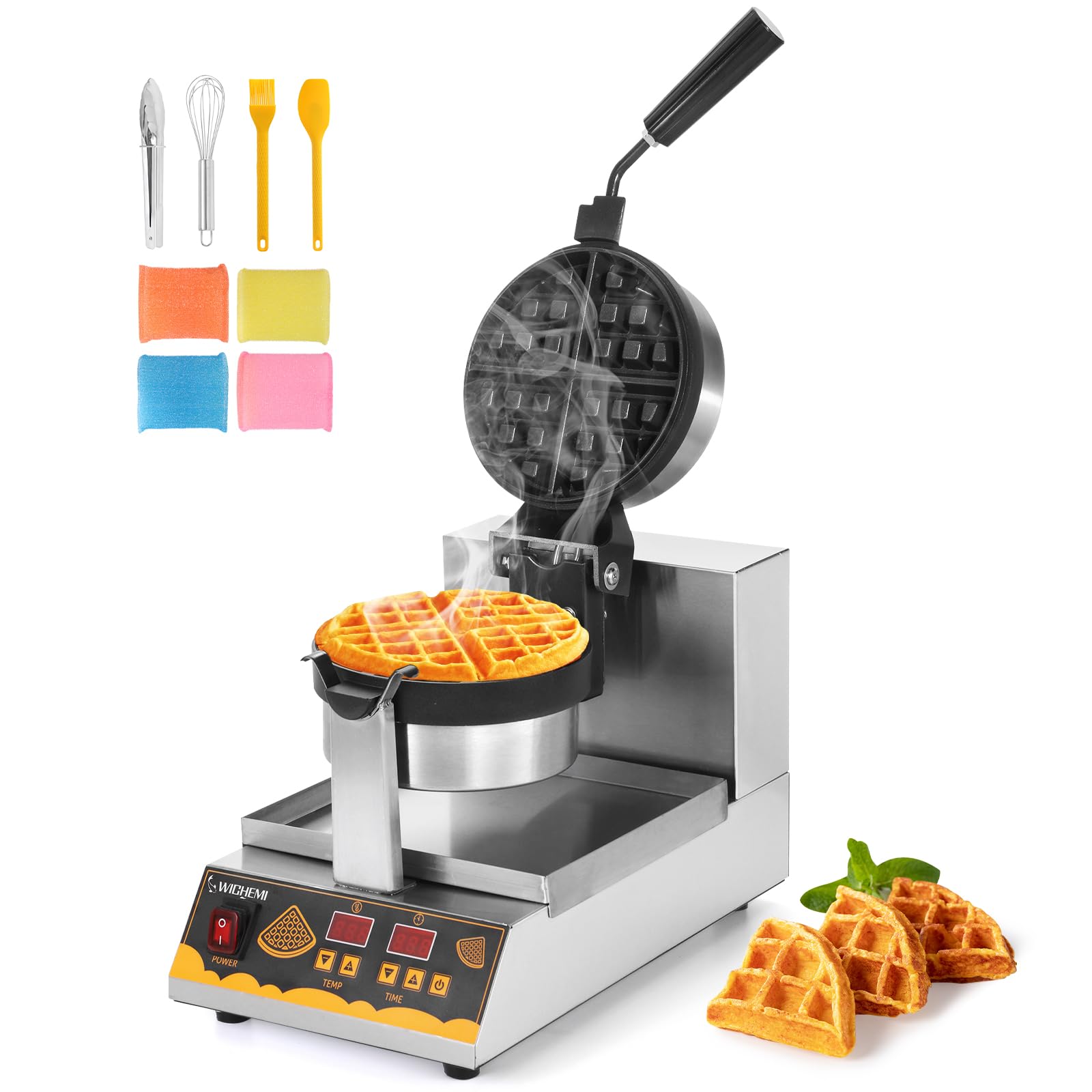 WICHEMI Commercial Waffle Maker Restaurant, Professional Intelligent ...