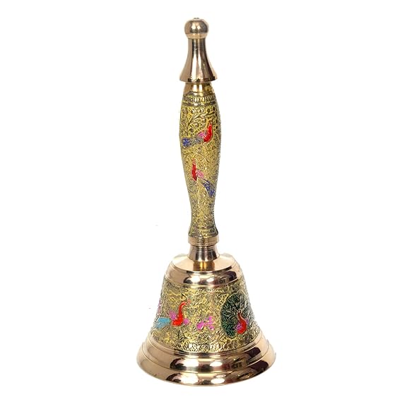 Buy Hashcart Beautiful Puja Hand-held Ghanti -Brass Puja Bell for ...
