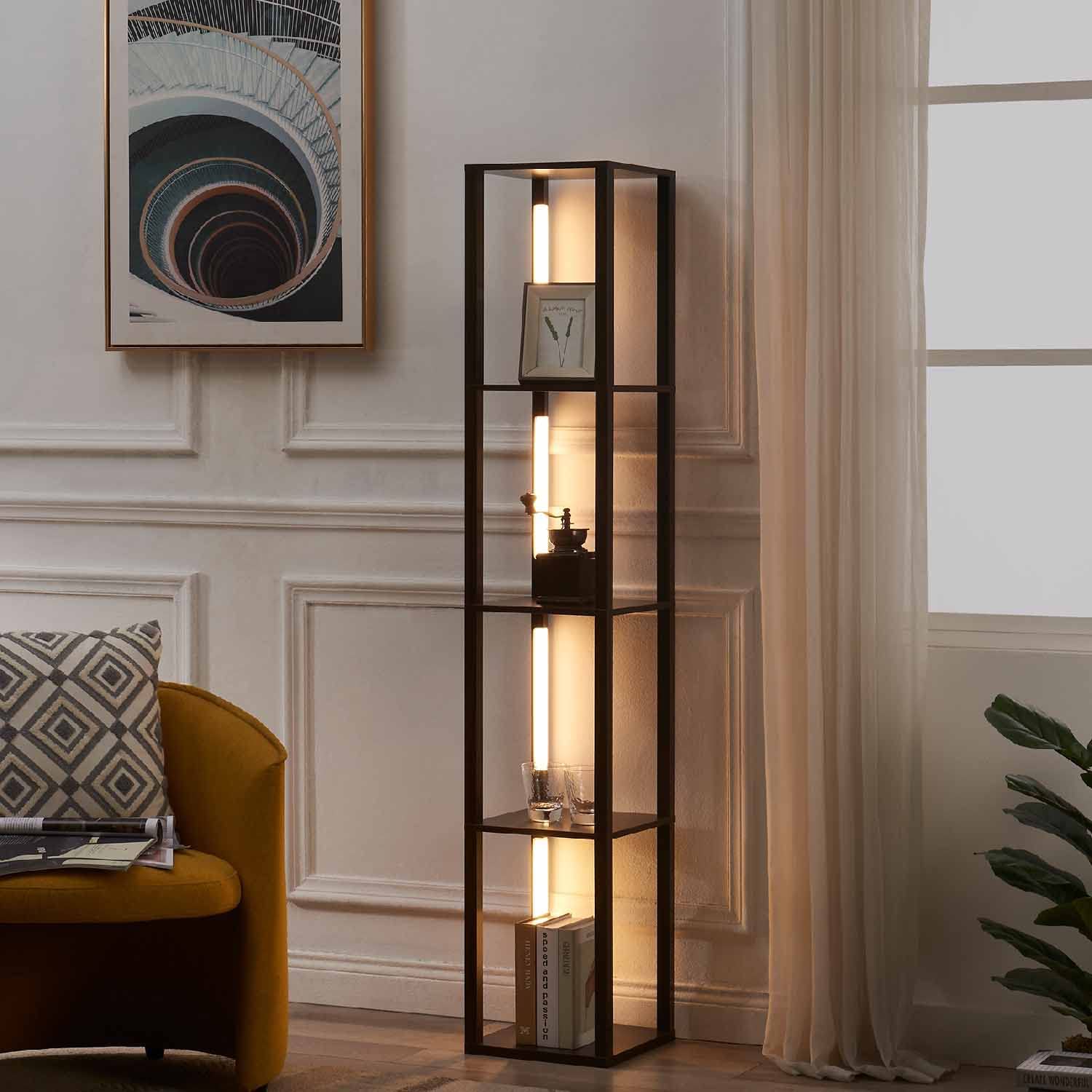 Mua FENLO Fancy - 64" Display Shelf with Lights, LED Shelf Floor Lamps ...