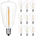 SUNSGNE 10 Pack Edison LED Replacement Light Bulbs, ST38 Clear Shatterproof Bulbs for Indoor ...