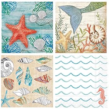 Amazon.com | Paperproducts Design PPD 1252800 Aquarell Fish Beverage ...