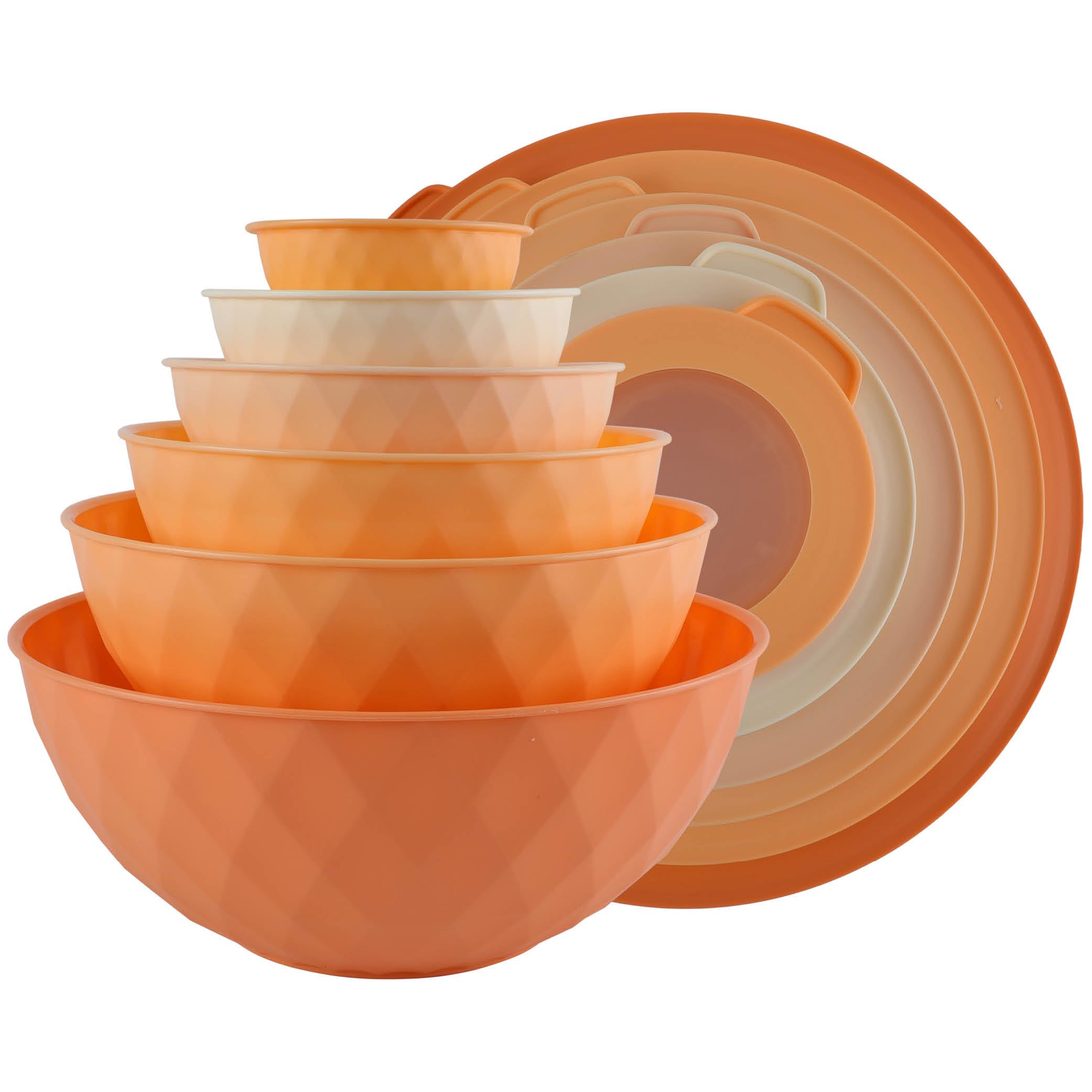 COOK WITH COLOR Mixing Bowls with Lids - 12 Piece Plastic Nesting Bowls ...