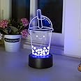 EXIGENT Boba Bubble Milk Tea 3D Acrylic LED Lamp Night Light Flashing ...