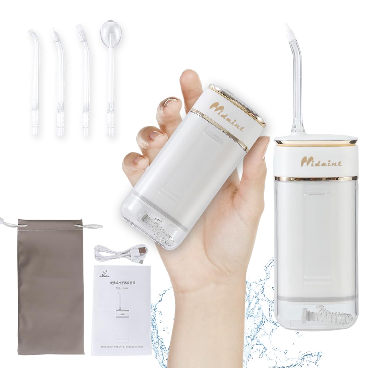 Hidaint Travel Water Flosser Cordless Braces Cleaner Portable Water ...