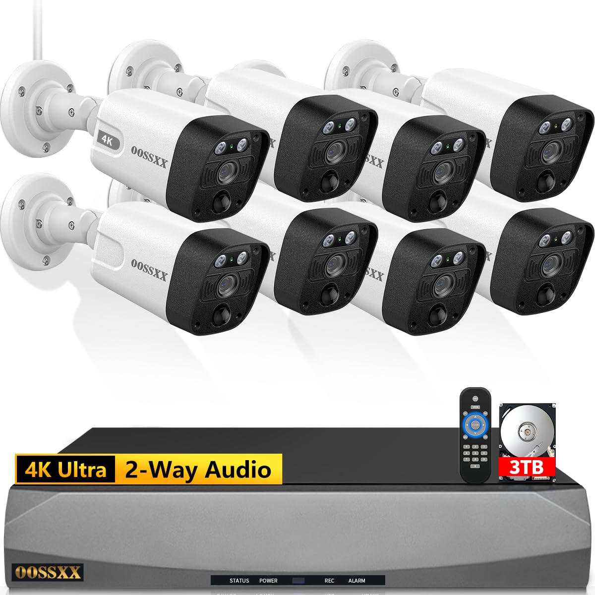 OOSSXX (4K/8.0 Megapixel & 130° Ultra Wide-Angle) 2-Way Audio PoE ...
