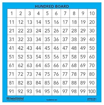 Amazon.com: hand2mind Laminated Hundred Boards, 100 Chart for Classroom ...