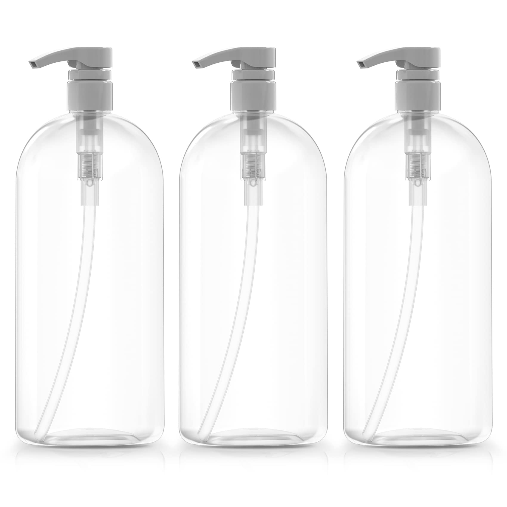 Bar5F Empty Shampoo Pump Bottles 32-Ounce BPA-Free 3-Pack White for ...