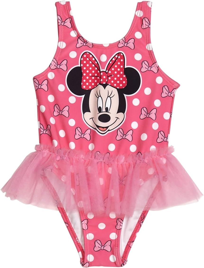 Disney Minnie Mouse Girls Swimwear Swimsuit (12 Months, Pink): Amazon ...