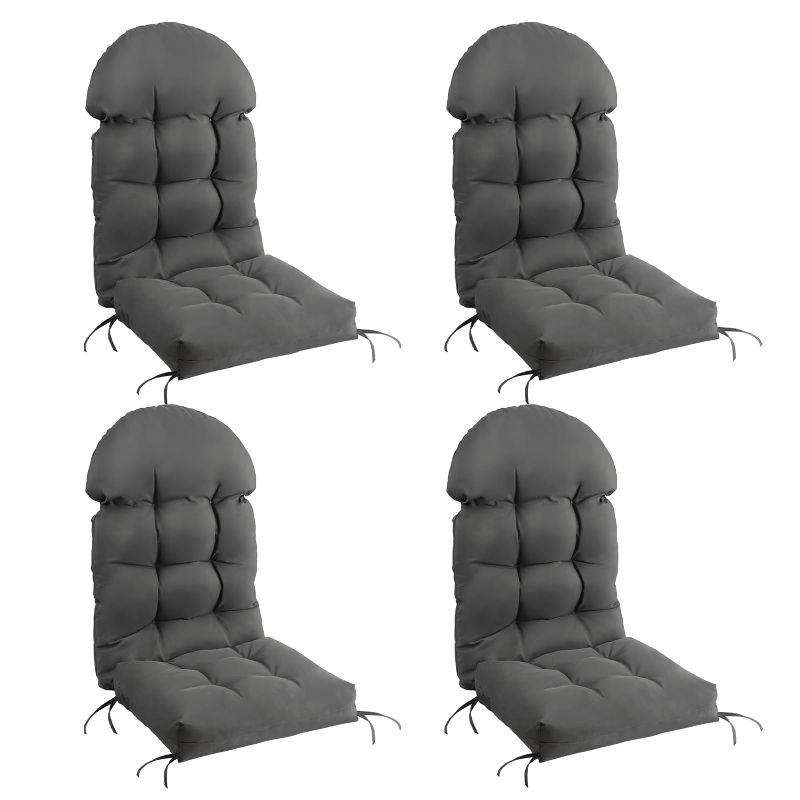 FUNBERRY High Back Patio Chair Cushions (Set of 4), Waterproof, UV Fade ...