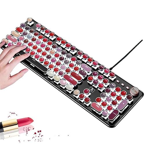 FELICON Lipstick Mechanical Gaming Keyboard, Typewriter Style Retro ...