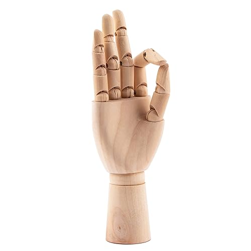 Framendino, 7" Flexible Wood Hand Model Wooden Mannequin Right Drawing ...