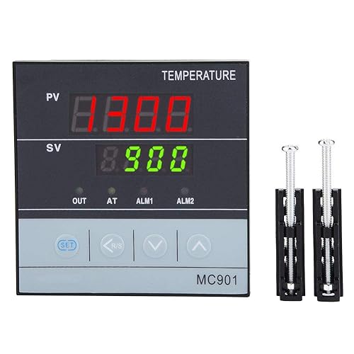 PID Temperature Controller, Dual Digital Display K Type, MC901 Digital Programmable Temperature ...