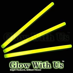 Amazon.com: Glow Sticks Bulk Wholesale, 100 12” Yellow Industrial Grade ...