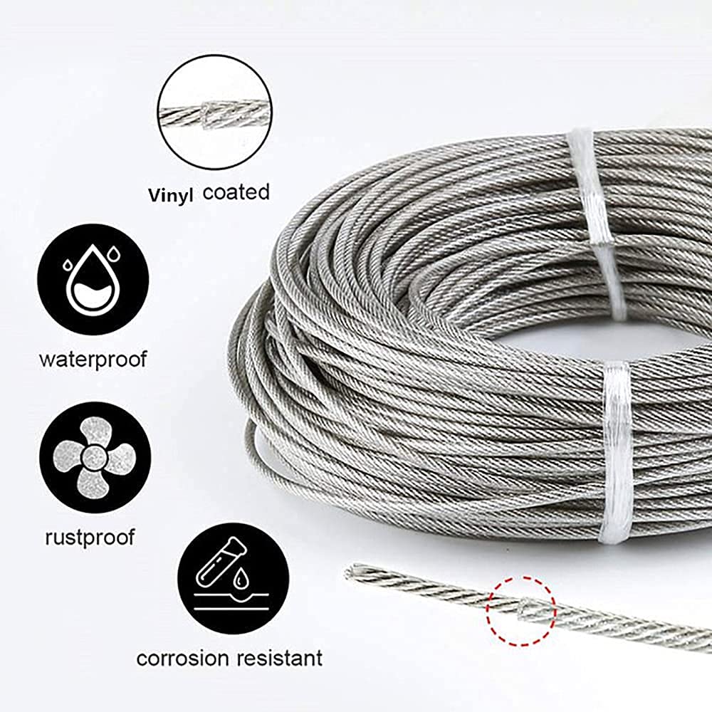 Mua 1/16 Wire Rope Kit 304 Stainless Steel Wire Cable, 7x7 Strand Core ...