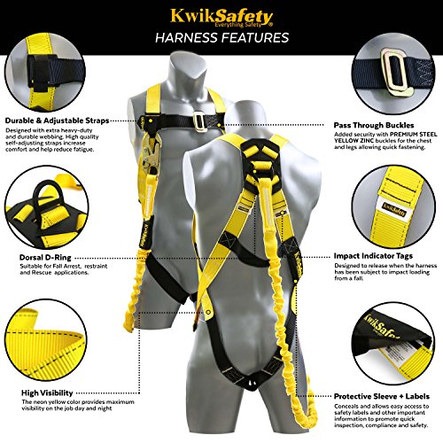 KwikSafety SCORPION | Safety Harness w/attached 6ft. Tubular Lanyard on ...