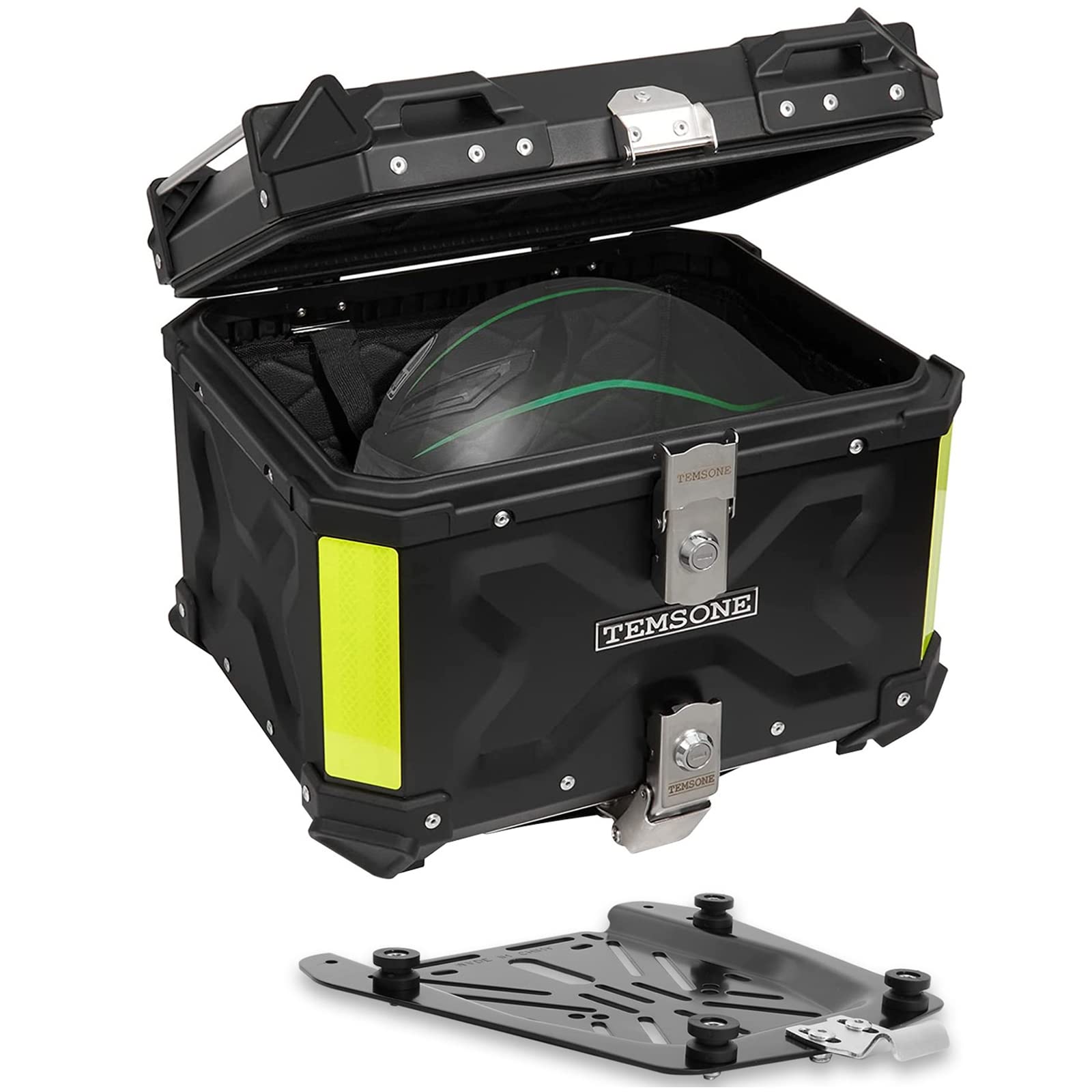 TEMSONE 45L Universal Motorcycle Top Case, Motorcycle Tail Box with ...