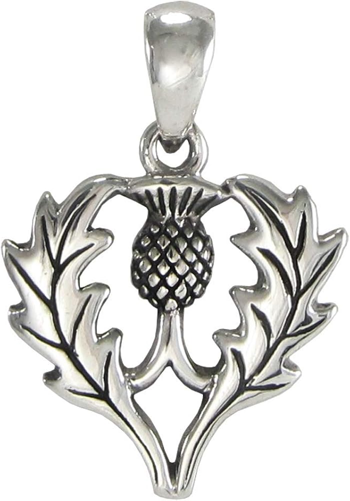 Sterling Silver Scottish Thistle Pendant: Amazon.ca: Jewelry