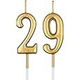 Amazon.com: 29th & 92nd Birthday Candles, Champagne Gold Number 29 92 ...