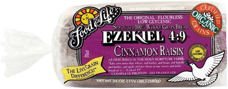 Ezekiel 4:9 Cinnamon Raisin Sprouted Whole Grain Bread 680g: Amazon.co ...