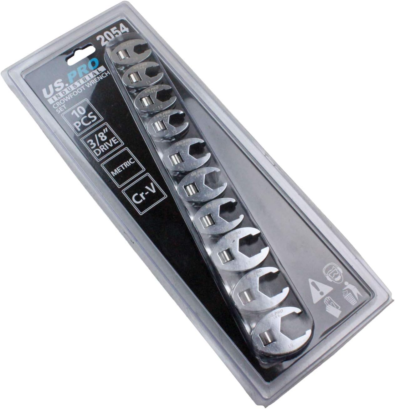 US PRO B2054 Industrial 10pc 3/8″ dr Crowfoot Crowsfeet Crows Foot ...