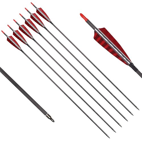 Elong 6PCS 30" Arrows for Compound Bows,Pure Carbon Hunting Arrows for ...