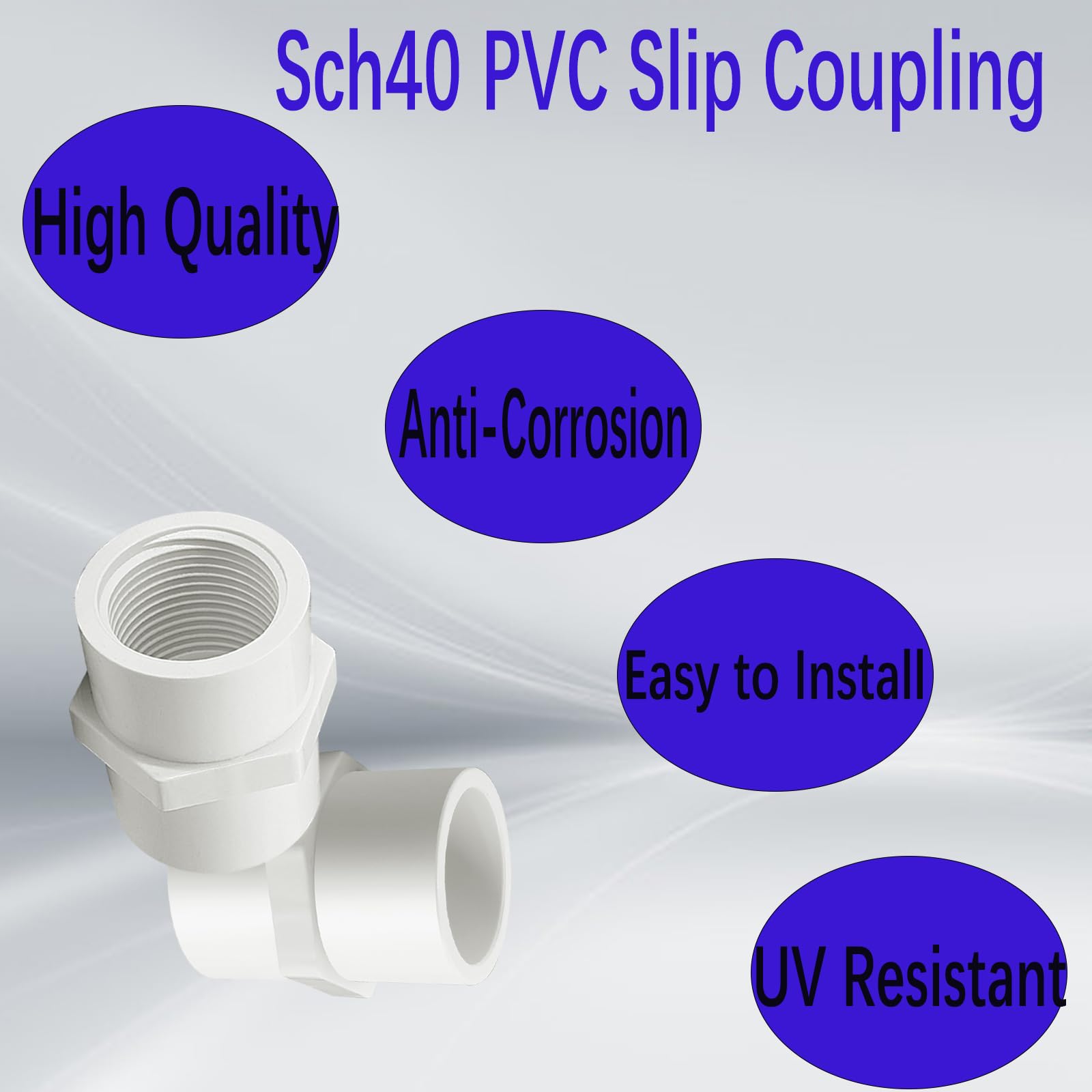 YTFSA 10Pcs White PVC Pipe Fitting, 1 Inch NPT Female Thread PVC Pipe ...