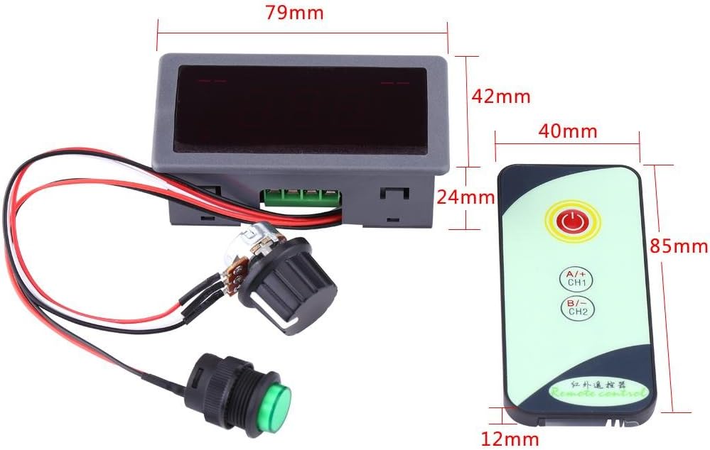 Universal DC Motor Speed Controller 6V Digital Display with IR Remote ...