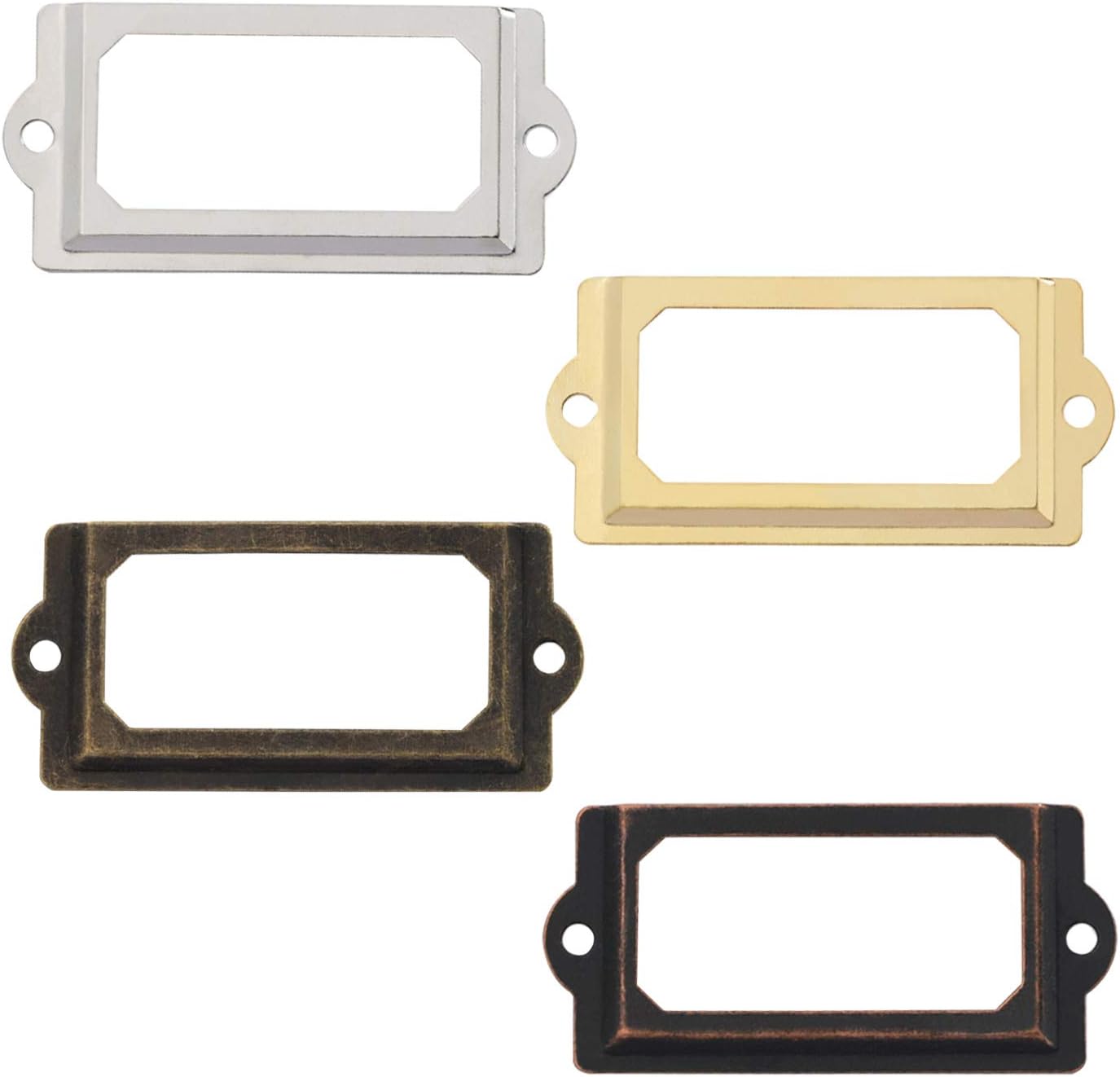 Zuzer 60pcs Label Frame Card Holder,Label Holders Metal Drawer Label ...