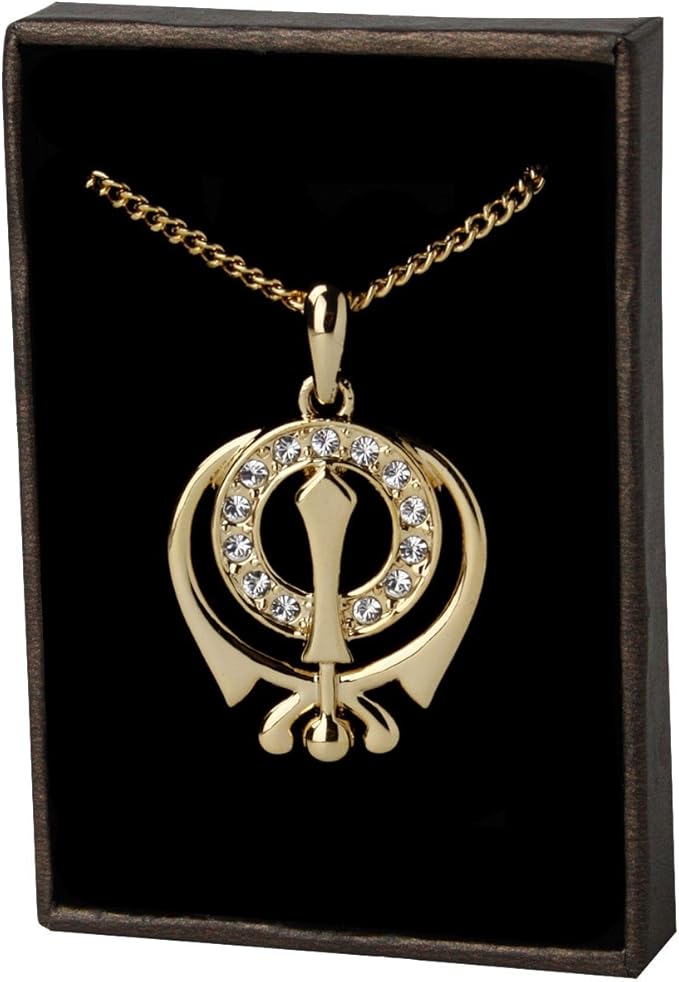 Amazon.com: Sikh Necklace - Personalized Necklace Gold Plated 18K ...