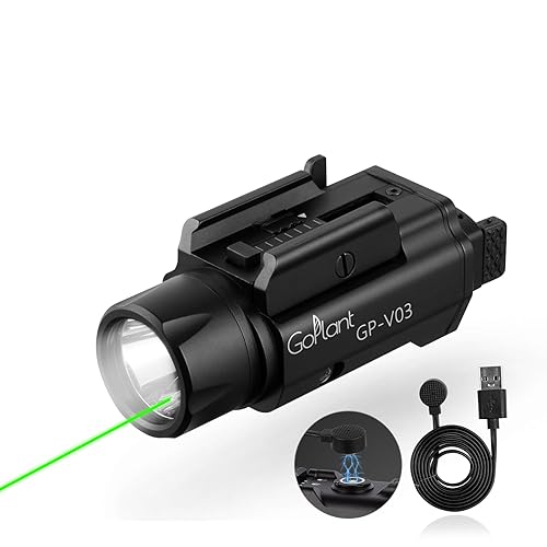 1750 Lumens Weapon Laser Light Combo - Adjustable Rail LED Light and ...
