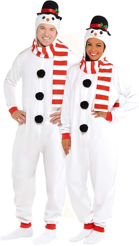 Buy Wizland Adult Snowman Onesie Men's and Women's Matching Pajamas ...